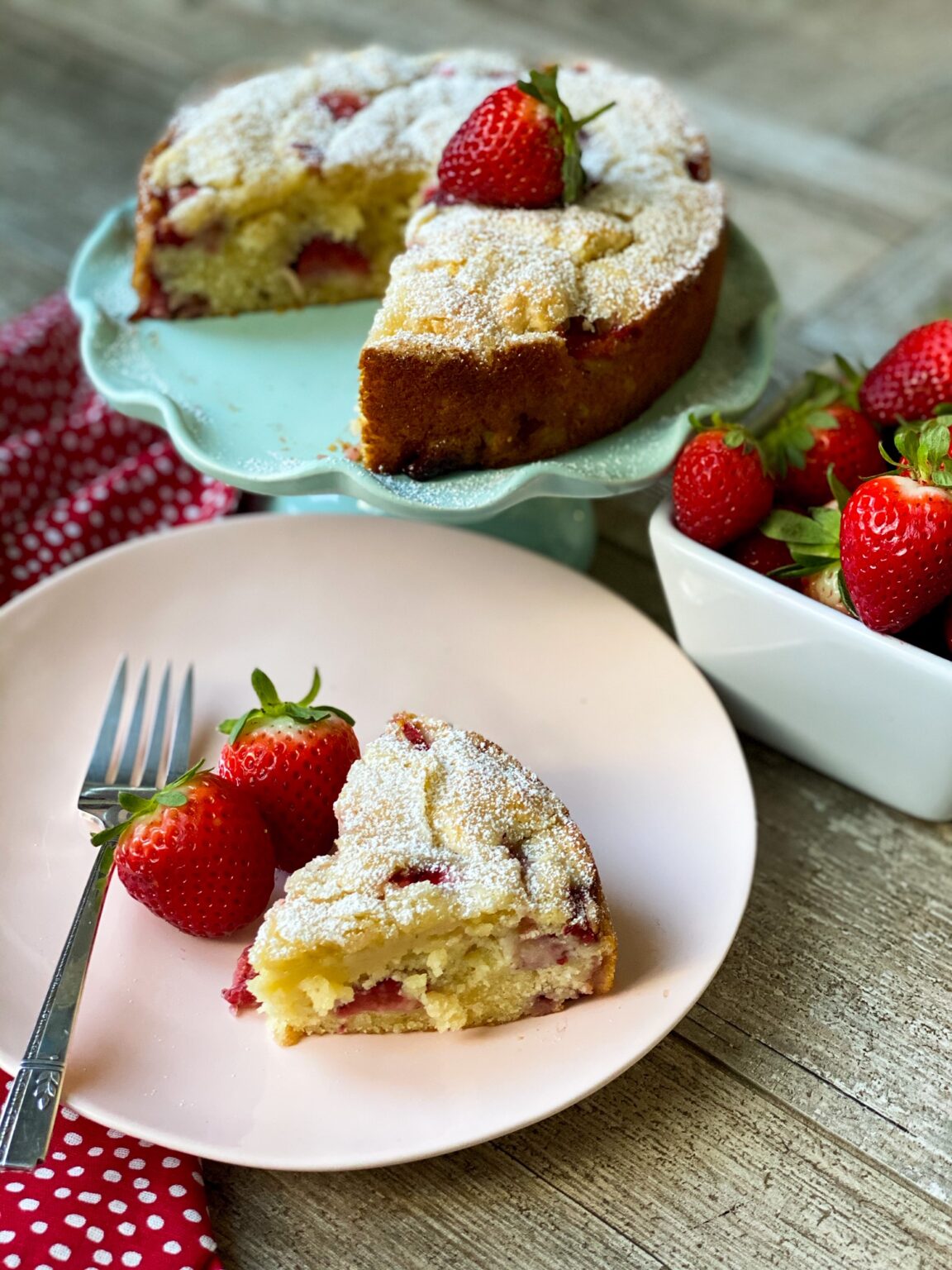 French Strawberry Ricotta Cake - DeSocio in the Kitchen