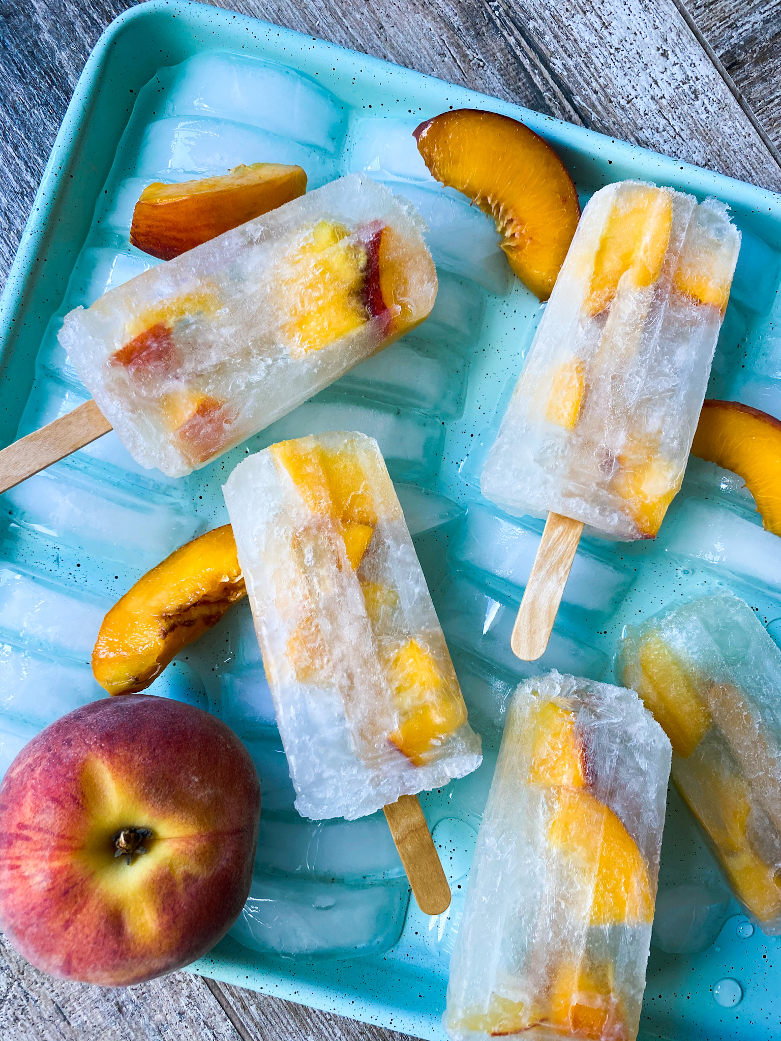Adult Peach Icicle Popsicles - DeSocio in the Kitchen