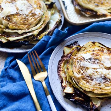 Garlic Roasted Cabbage Steaks - DeSocio in the Kitchen